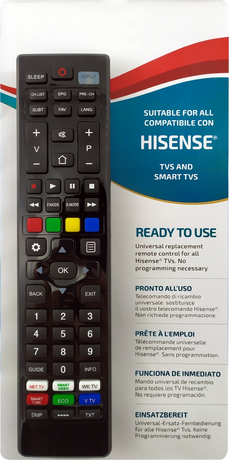ORIGINAL HISENSE VIDAA TV Remote EN2Q30H 32A4G, 40A4G, 43A4G, 65Q8 ...
