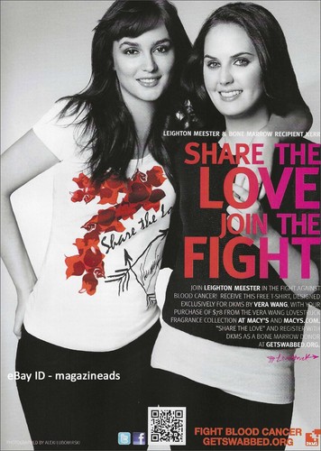 SHARE THE LOVE Blood Cancer Charity 1-Page PRINT AD 2012 LEIGHTON ...