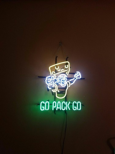Green Bay Packers Go Pack Go Cheesehead 20"x16" Neon Sign Light Lamp ...