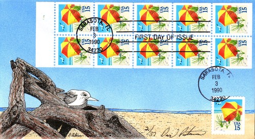 #2443 Beach Umbrella Peterman FDC (14619902443003) | eBay