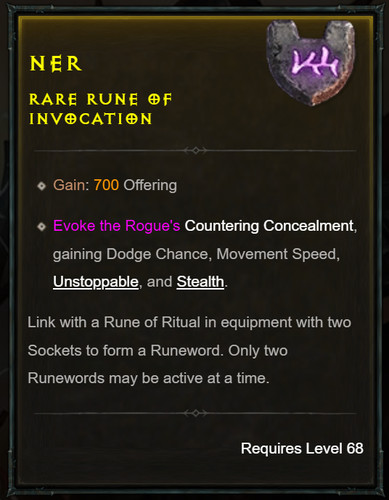 🔥DIABLO 4 SEASON 6 - NER Rune - Softcore Seasonal or Eternal - Vessel of Hatred | eBay