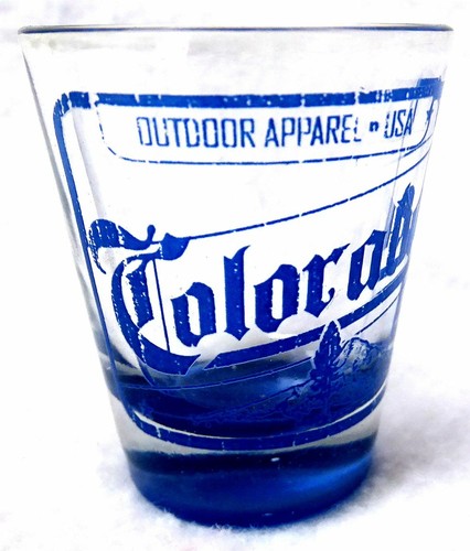 COLORADO Outdoor Apparel USA Shot Glass Blue Base Shooter 2-1/4" Jigger ...