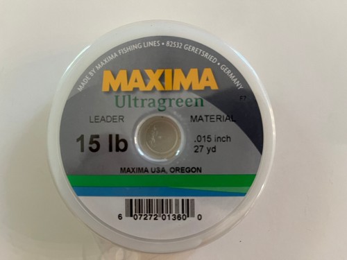 1-Maxima Ultra green Leader Wheel Fishing Line 15lb Test 27yds ~ | eBay