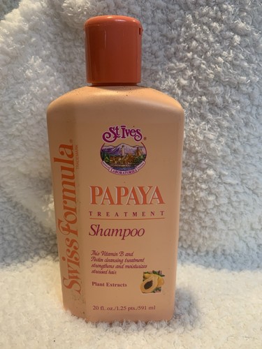 St. Ives Papaya Treatment Shampoo Swiss Formula Vintage NOS 20 oz LARGE ...