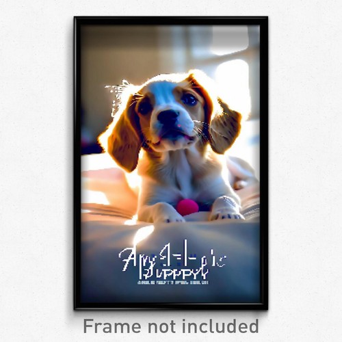 Pixel Art Poster - Angelic Puppy (8 Bit Psychedelic Trippy Video Game ...
