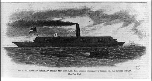 Photo:The Rebel steamer "Merrimac," Razeed, and Iron-Clad | eBay