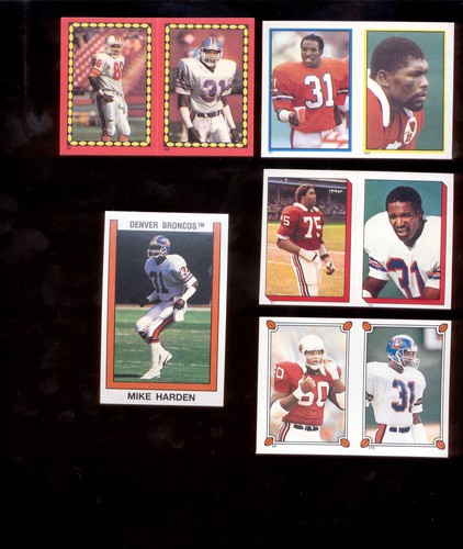 1985-1988 Panini Topps MIKE HARDEN Denver Broncos Sticker Lot + Rookie ...
