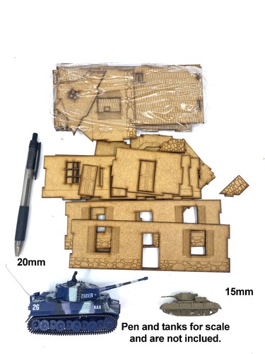 20mm 1/72 28mm Scale MDF WWII Buildings Stone Terrain NEW Laser Cut | eBay