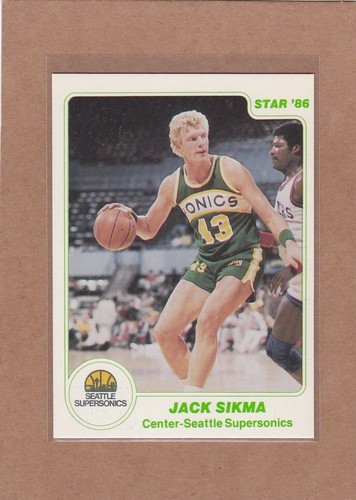 1985-86 STAR CO BASKETBALL JACK SIKMA ROOKIE #69 SONICS NMMT OR BETTER ...