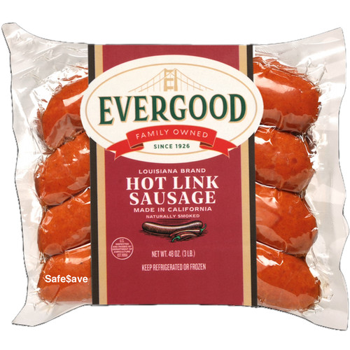 3 Lbs Evergood Beef Louisiana Brand Hot Link Sausage 48oz (3 Packs x ...