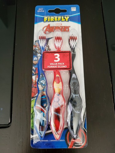 Firefly Marvel Avengers 3pk Toothbrush Captain America Iron Man Black ...