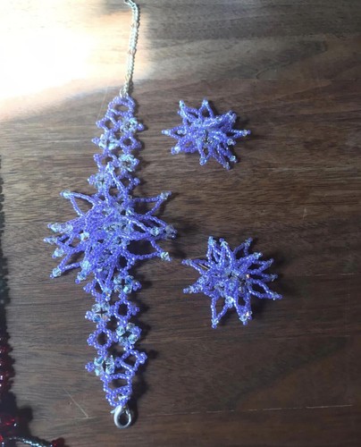 Hand Made Swarovski Bracelet and Earrings, Lotus Flower, Artist: Jacque ...