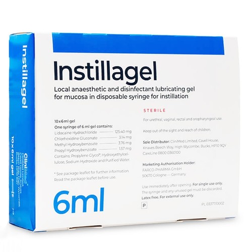 Instillagel Anaesthetic, Antiseptic & Disinfectant Lubricating Gel - 10 ...