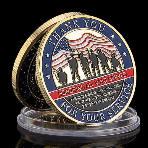 Military Veteran Challenge Coin Thank You for Your Service Appreciation ...
