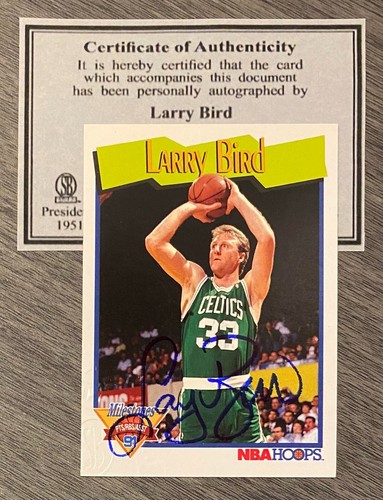 LARRY BIRD 1991 NBA Hoops Auto Autograph Card w/ COA | eBay
