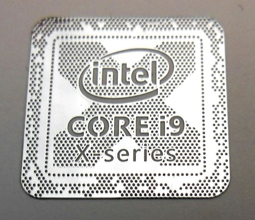 Intel Core i9 X-Series Silver Chrome Sticker 18 x 18mm Skylake-X ...
