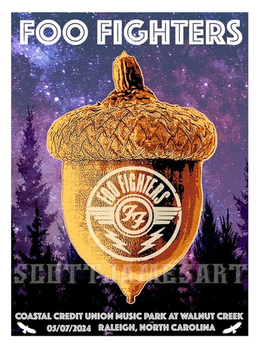Foo Fighters 11x17 Raleigh NC concert Poster Signed By Scott James ...