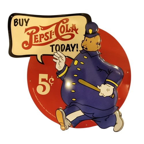 Licensed Pepsi Cola Cop Wall Sign / Pepsi Diner Signs / Vintage Coke ...