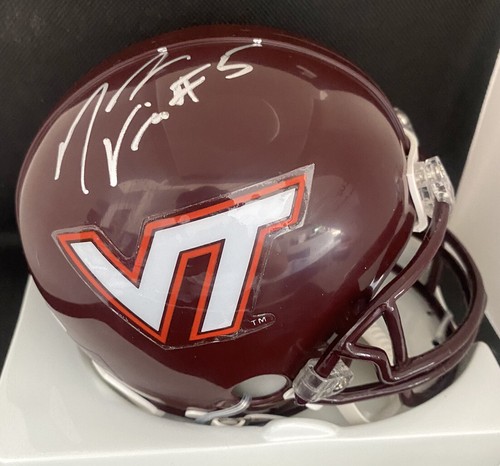 MARCUS VICK # 5 - Signed - Virginia Tech Hokies - Mini Helmet - JSA ...
