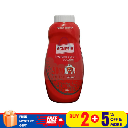 1 X AGNESIA Hygiene Care 100g Antibacterial Dusting Body Powder Absorb ...