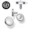 1pc. 3mm C.Z. 14G Solid G23 Titanium Internal Threaded Dermal Anchor ...