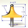 1pc 1/2" Shank 1" Radius Round Over Router Bit S 7426923962387 | eBay
