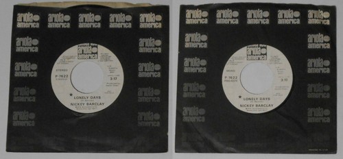 Nickey Barclay (Fanny) - Lonely Days mono/stereo - U.S. promo 7" vinyl ...