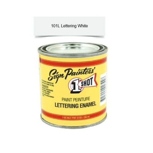 1 Shot 101L 8oz White Lettering Enamel brush Pinstriping One Shot Paint ...