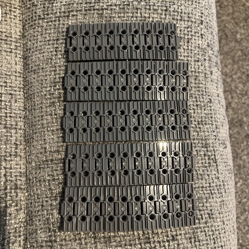 Lego Technic Caterpillar Tank Track x49 Links Tread 2 Pin Holes DARK ...