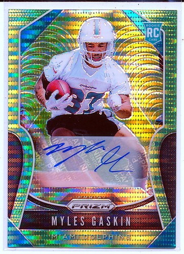 2019 Panini Prizm Myles Gaskin Neon Green Pulsar Prizm RC Auto | eBay