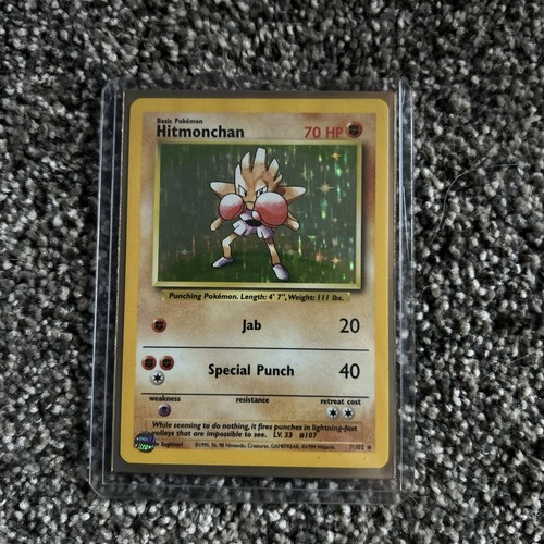 Pokémon TCG Hitmonchan Base Set 7/102 Holo Shadowless Holo Rare | eBay