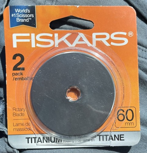 Fiskars Rotary Cutter Replacement Blade 60mm, 2 Pack Titanium Razor ...