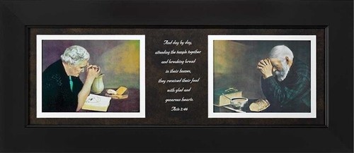 Eric Enstrom GRACE & GRATITUDE 15x34 Old Man & Woman Praying Framed Art ...