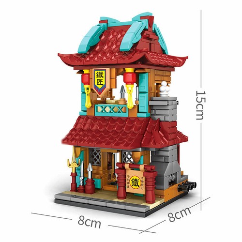 Street View Chinese Ancient Smithy Decoration Action Figure Collection ...