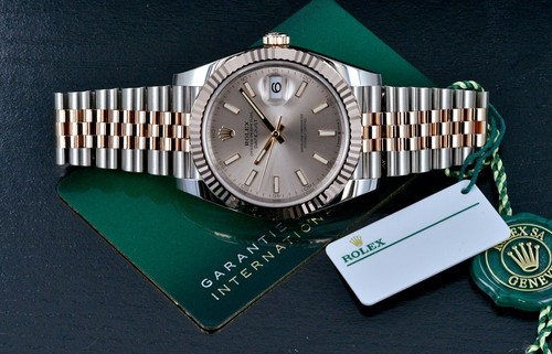 Rolex Datejust 41mm 126331 Jubilee 18K Rose Gold & Steel w/ Sun Dust ...