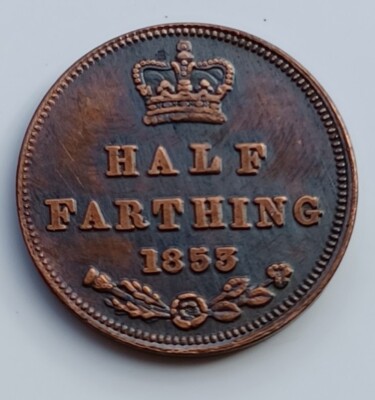 Half Farthing in Victoria Quarter, Third & Half-Farthing Coins (1837 ...