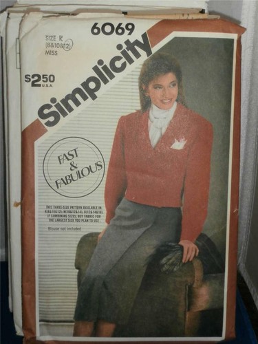 Simplicity Sewing Pattern 6069 Woman's Skirt and Jacket 8 10 12 | eBay