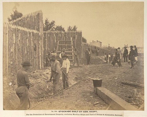 Stockade built Gen. Haupt, protection government property, enclosing ...