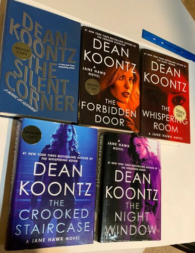 DEAN KOONTZ book set lot JANE HAWK series HARDCOVERS all 1ST 1-4 SIGNED ...