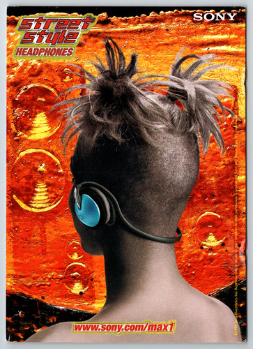 1990s SONY Street Style Headphones Tower Records Advertising Vintage ...