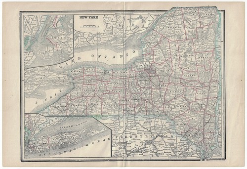 Antique Circa 1880s Map of NEW YORK | eBay