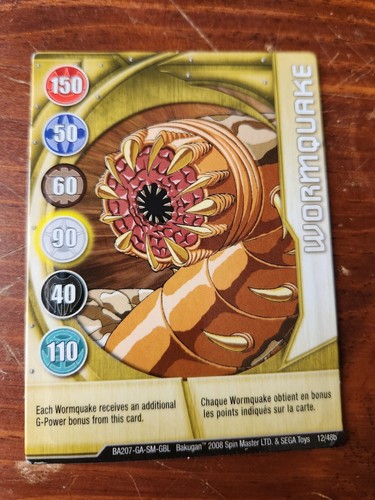 Bakugan Series 3 - 12/48B Gold Gate Card - Wormquake | eBay