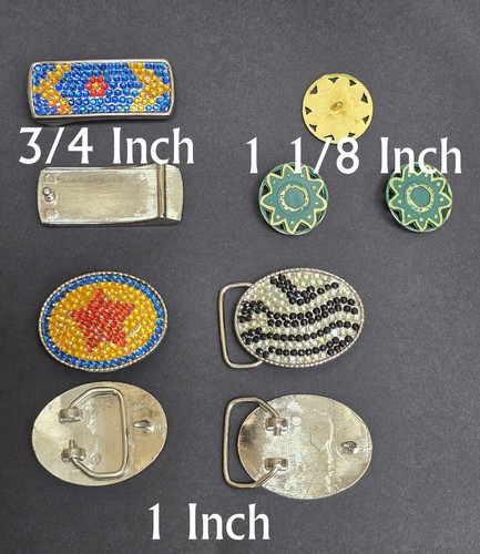 Buckles with Rhinestone and hand painted Buttons (unisex, various sizes ...