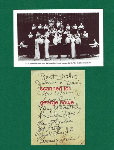 TOM WARING - SIGNED + BAND MEMBERS - THE PENNSYLVANIANS - FRED WARING ...