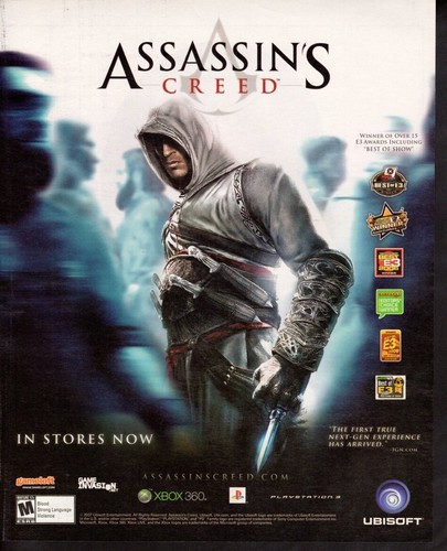 Vintage print advertisement GAMES Assassin's Creed winner of E3 Awards ...