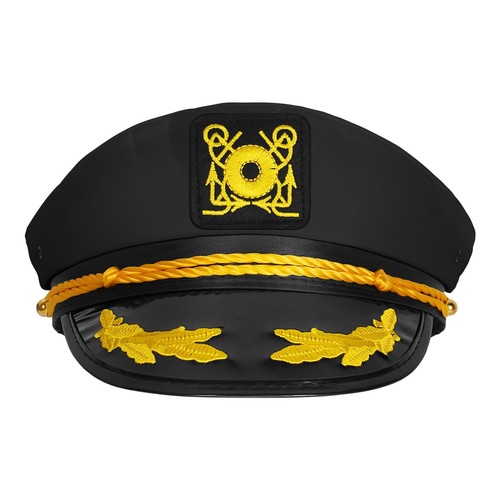 Captain Hat for Men Women Black Adjustable Sailor Hats Boat Cruise ...