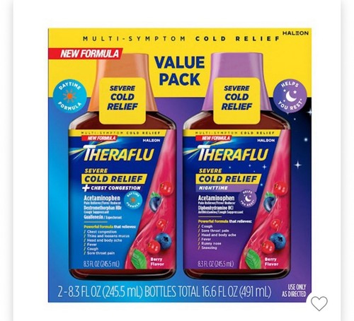 Theraflu ExpressMax Berry Flavor 8.3 Fl Oz 2 Pack 300678125167| eBay
