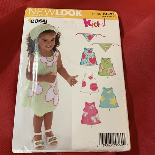 New Look Pattern Uncut 6578 Girls Jumper Dress Sleeveless Sundress 1/2 ...