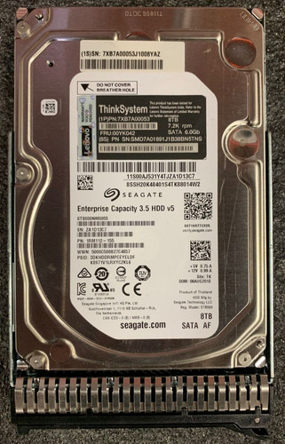 00YK042 00AJ531 7XB7A00053 ST8000NM0055 LENOVO 8TB 7.2K 6.0Gb SATA 3.5 ...