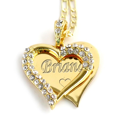 Personalized Monogram 18K Gold Plated Name Necklace | eBay